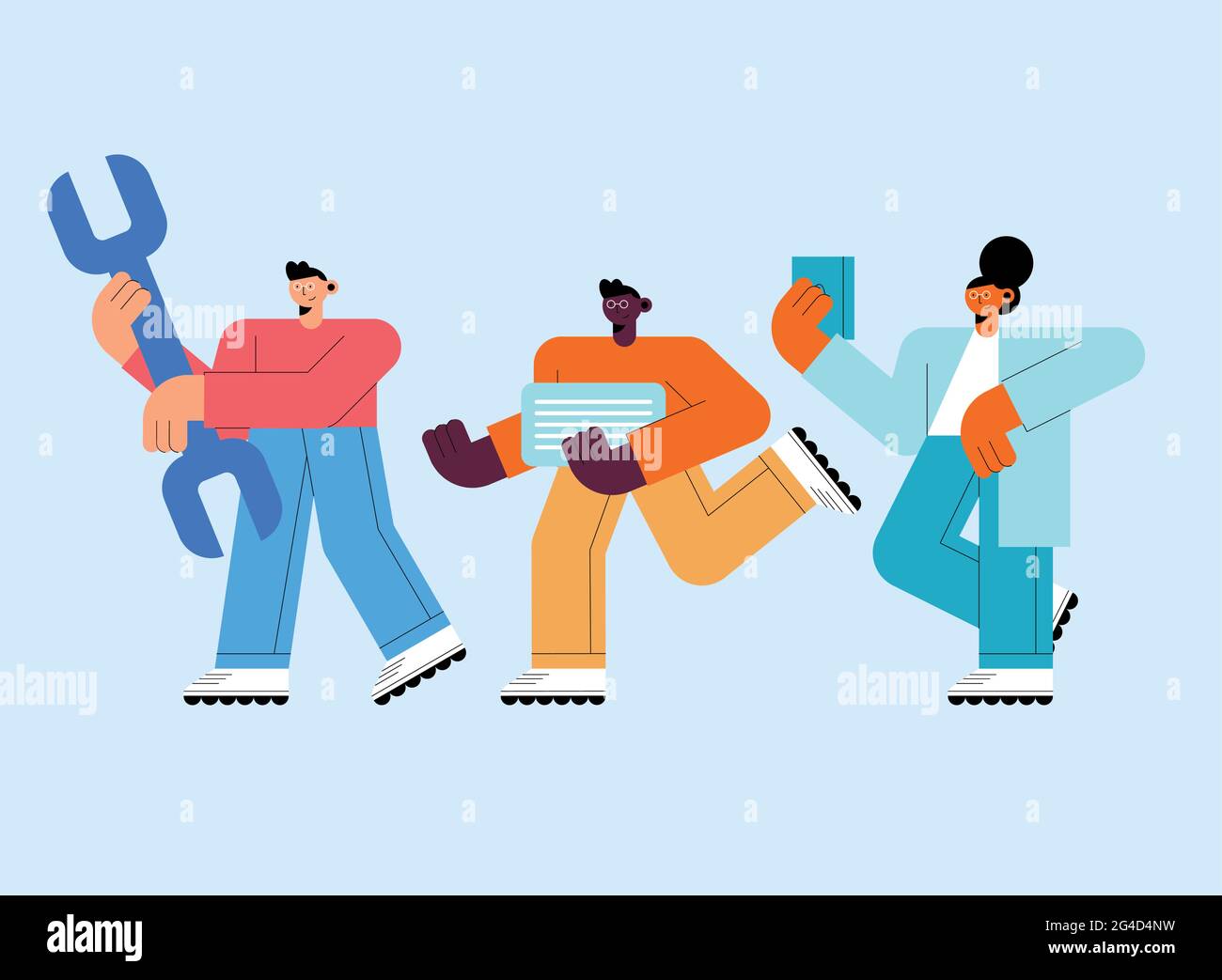 three artificial intelligence users characters Stock Vector Image & Art ...