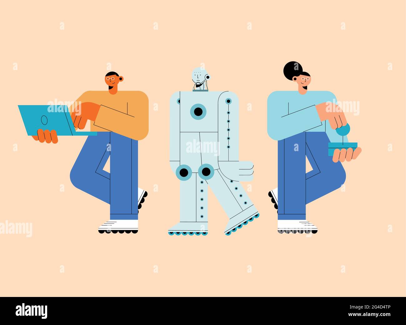 two artificial intelligence users characters Stock Vector Image & Art ...