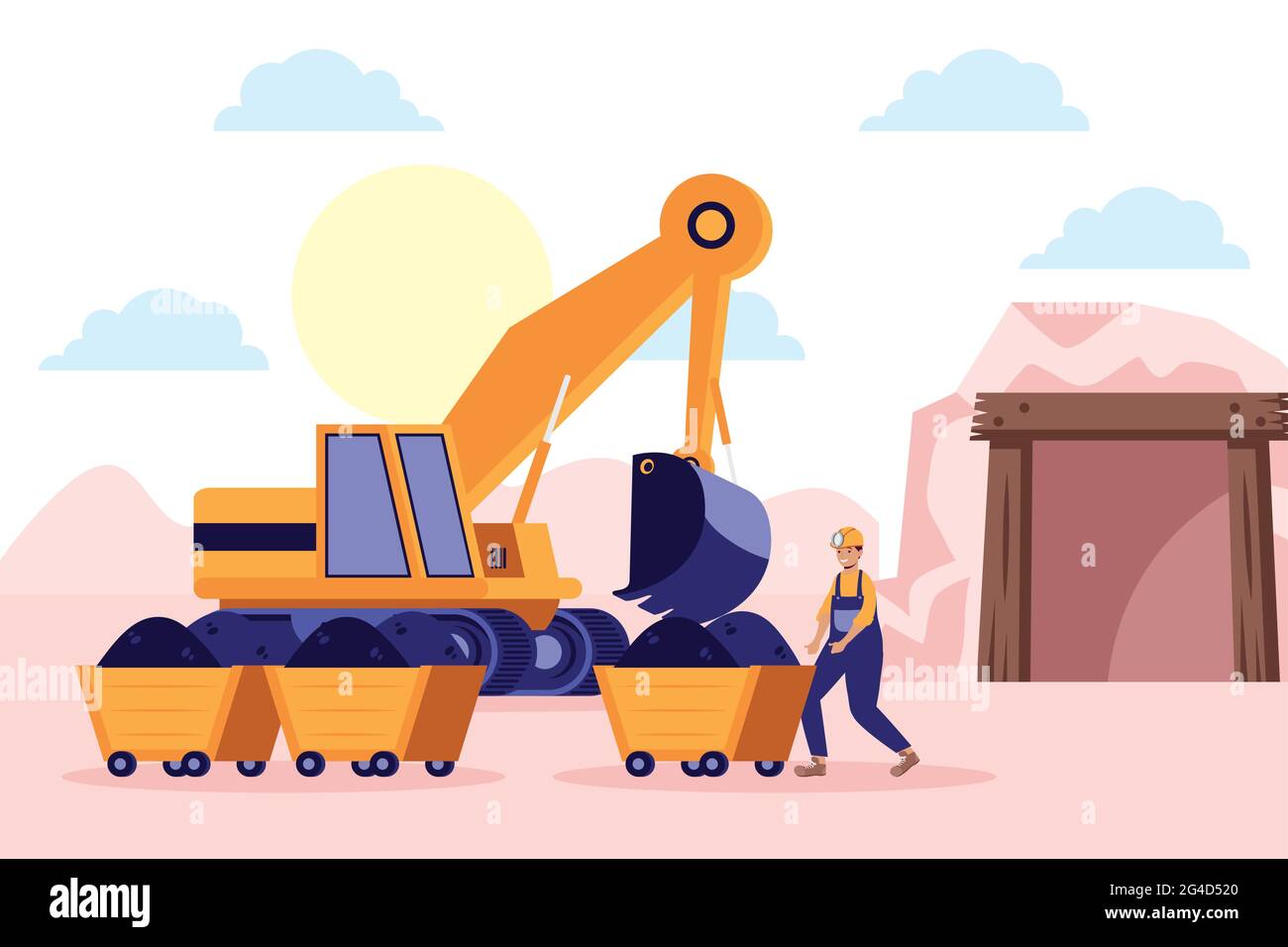 Miner work underground in Stock Vector Images - Alamy