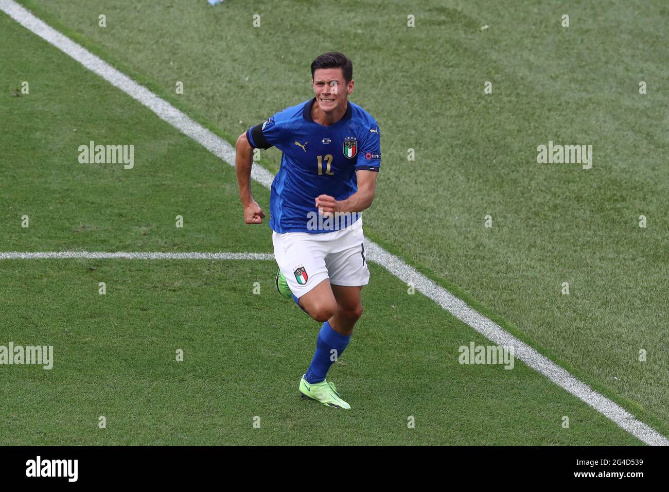 Rome, Italy, 20th June 2021. Matteo Pessina of Italy celebrates after ...
