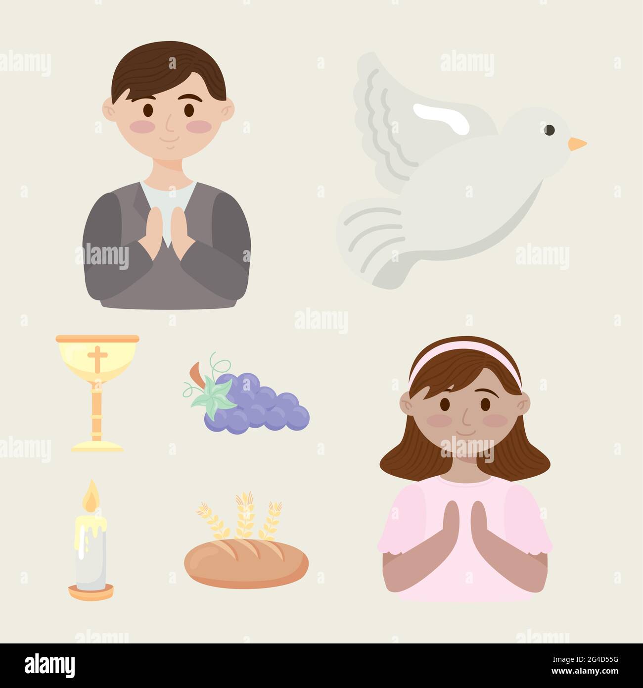 Child holy communion Stock Vector Images - Alamy