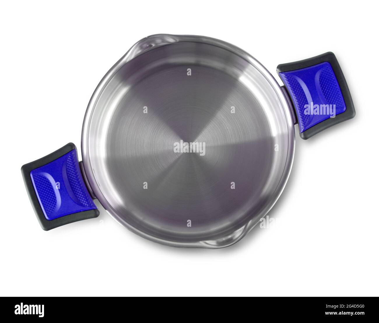 Top view of empty steel cooking pot isolated on white Stock Photo - Alamy