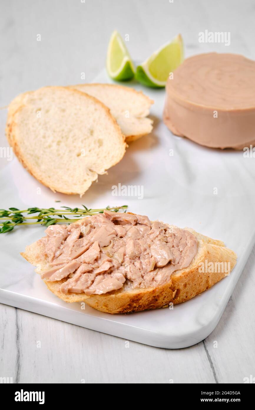 Sandwich with cod liver Stock Photo - Alamy