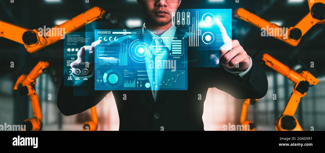 Advanced Robot Arm System For Digital Industry And Factory Robotic Technology Automation