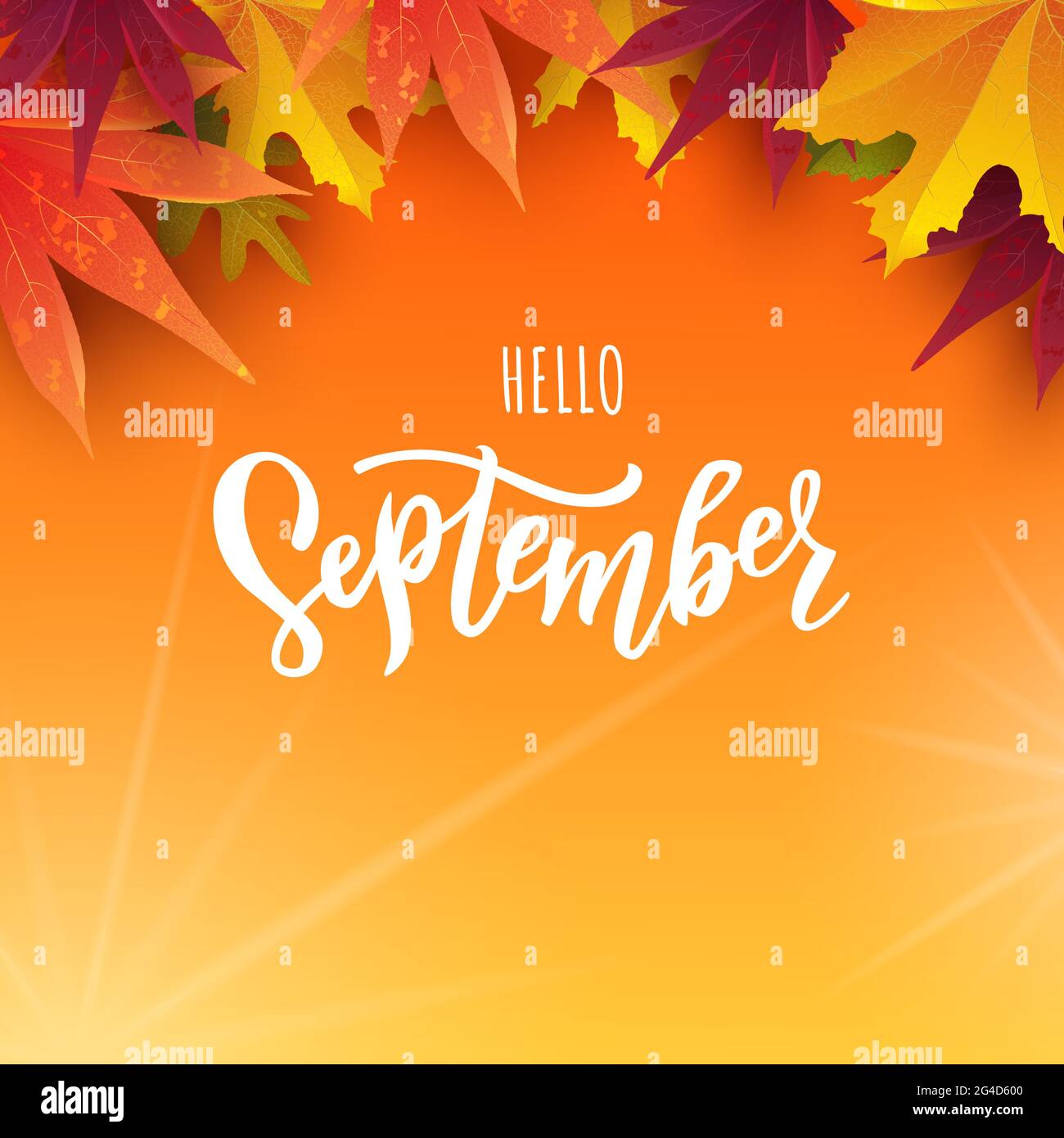 September text. Lettering typography. Vector illustration as poster ...