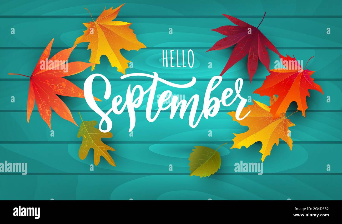 September text. Lettering typography. Vector illustration as poster ...