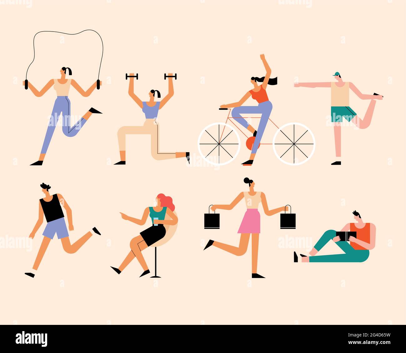 persons outdoor eight activities characters Stock Vector Image & Art ...