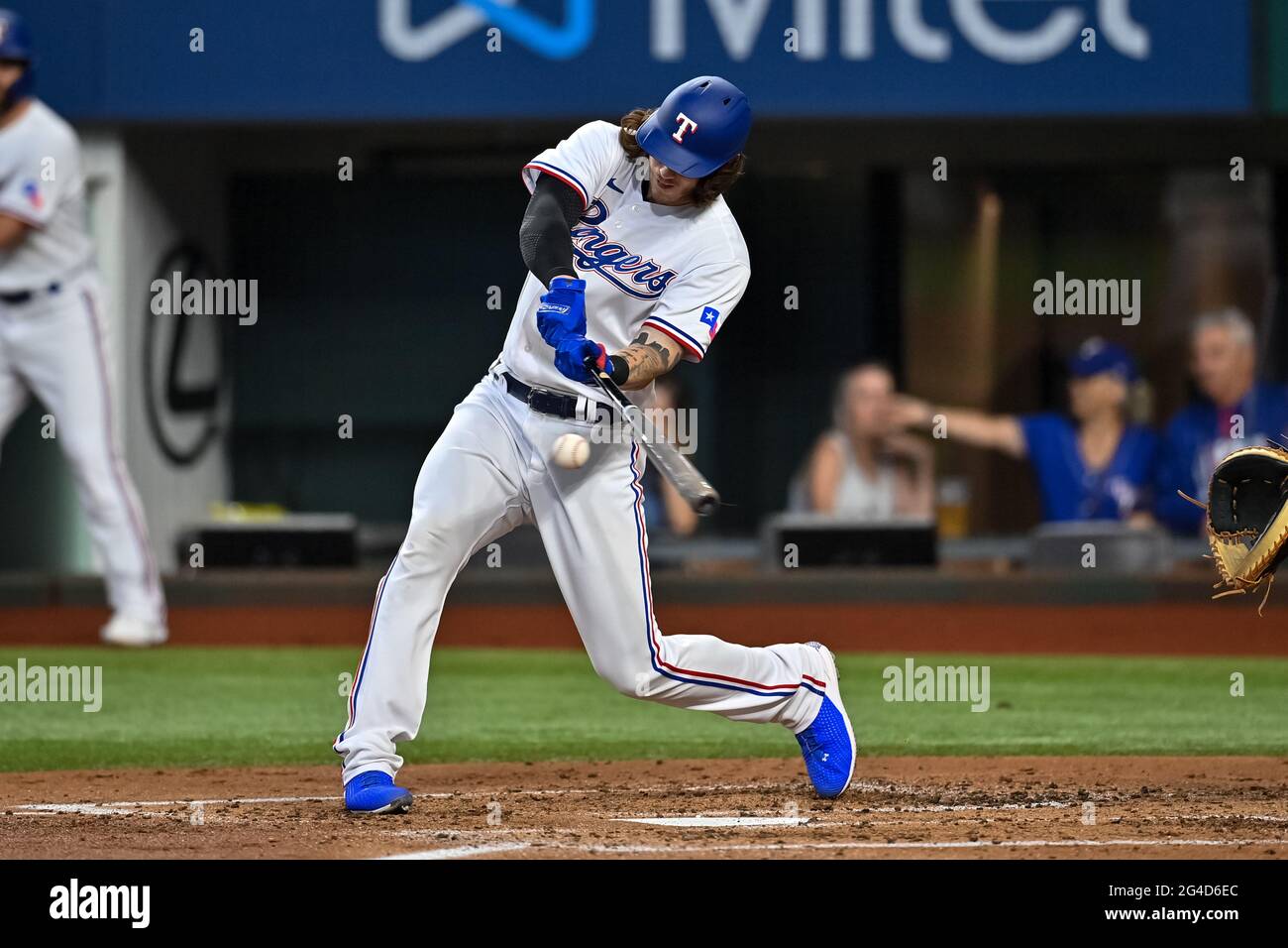 June 19th, 2021: Texas Rangers catcher Jonah Heim (28) at bat during a ...