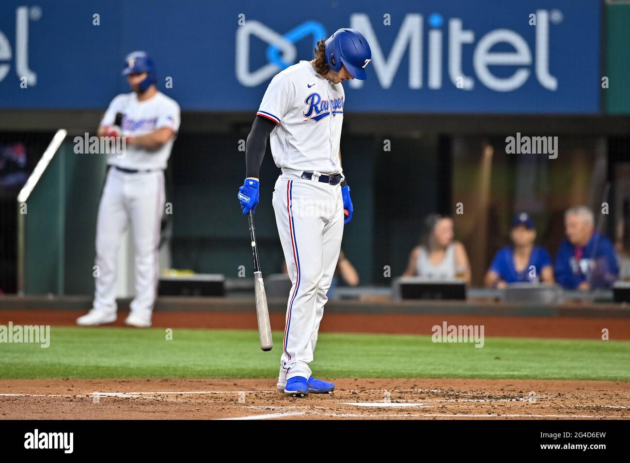 June 19th, 2021: Texas Rangers catcher Jonah Heim (28) at bat during a ...
