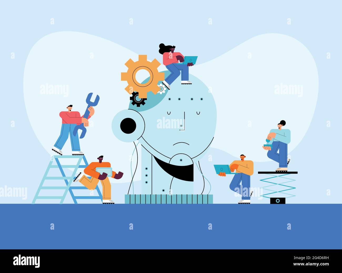 artificial intelligence five users characters Stock Vector Image & Art ...