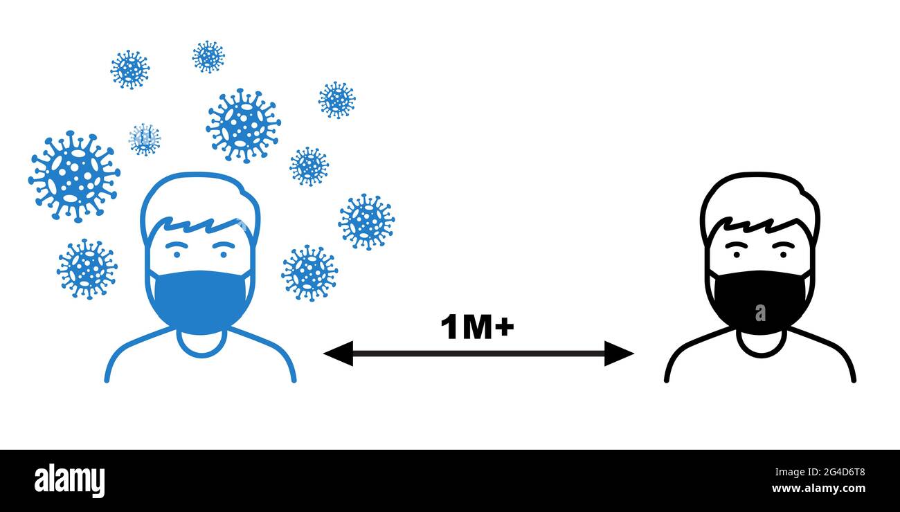 Social distance icon symbol of corona virus icon vector design Stock ...