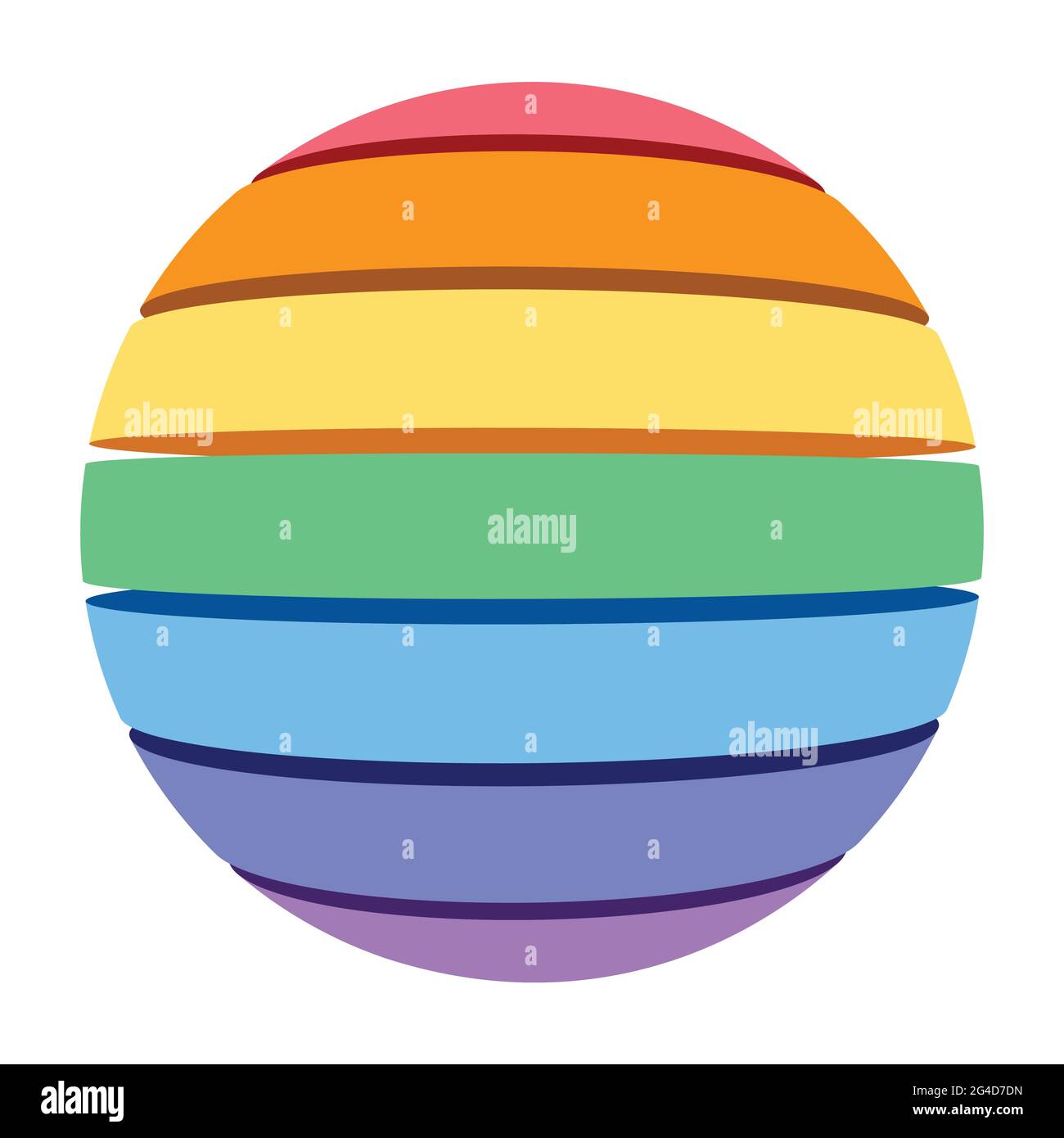 Stack of round colored blocks that makes a sphere. Full spectrum ...