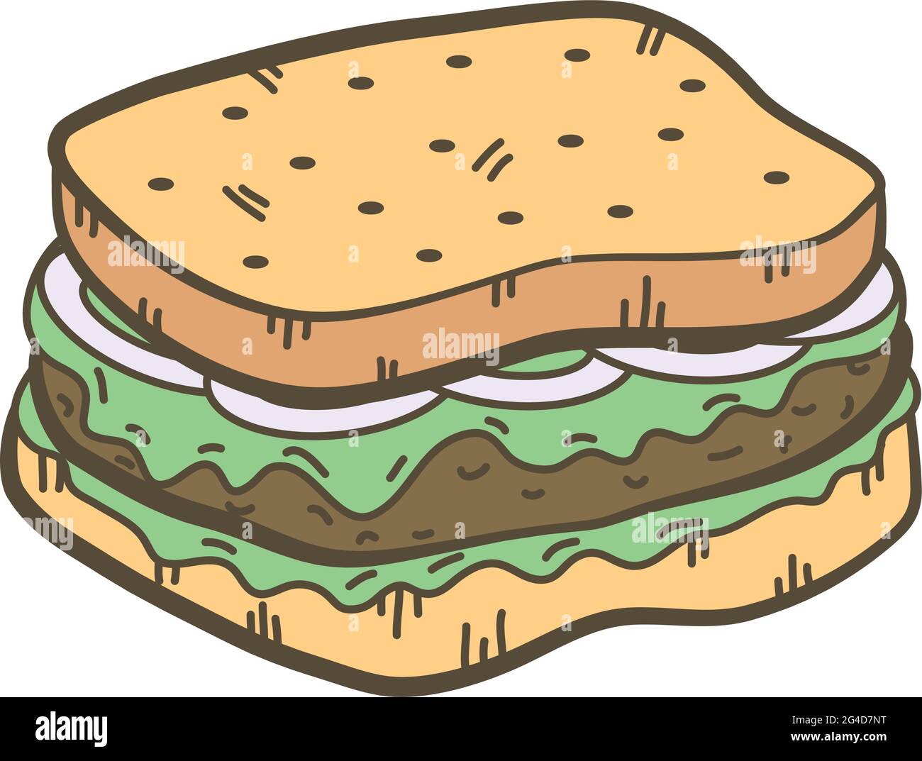 sandwich fast food doodle style icon Stock Vector Image & Art - Alamy