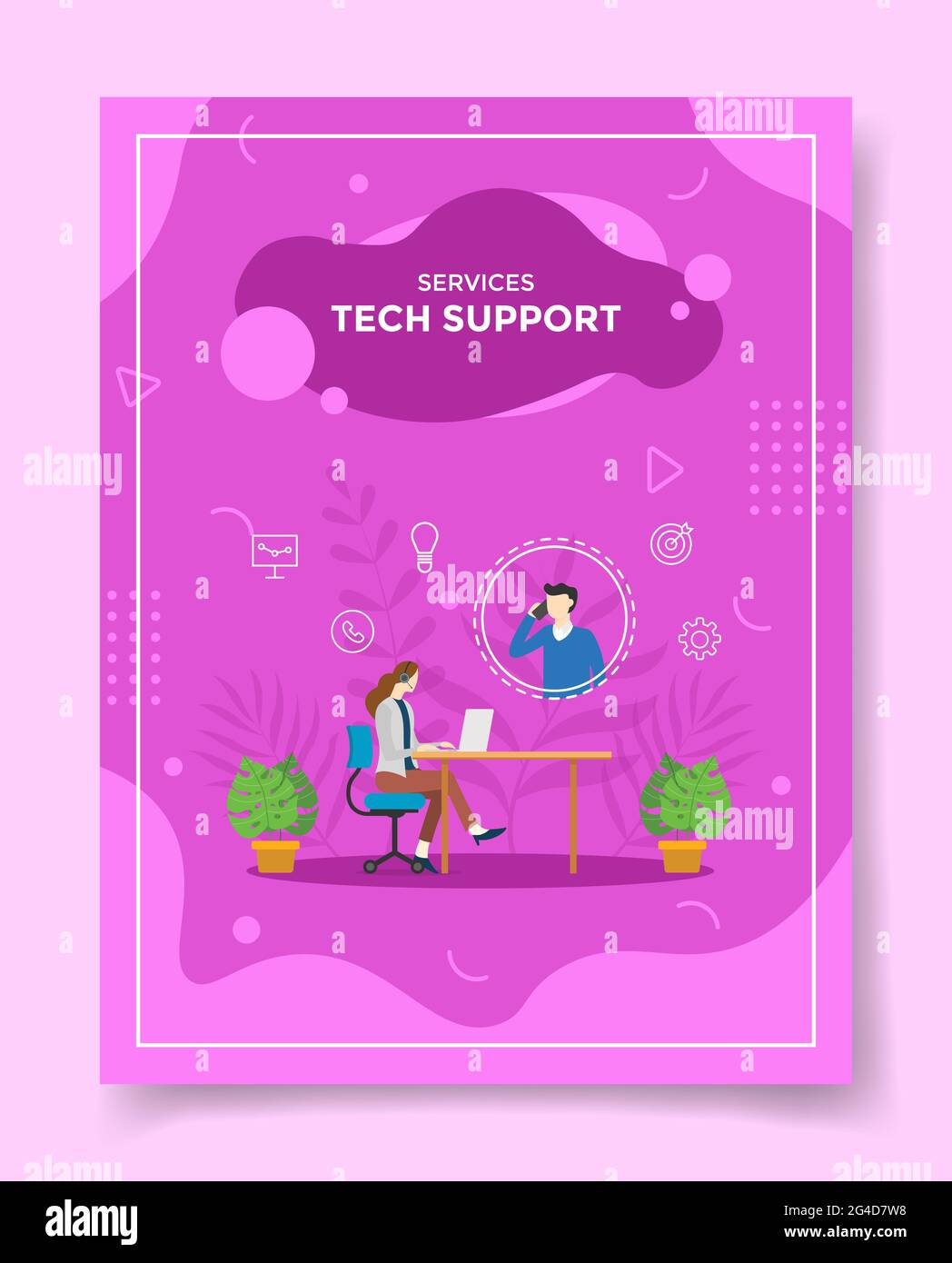 tech support concept for template of banners, flyer, books, and ...