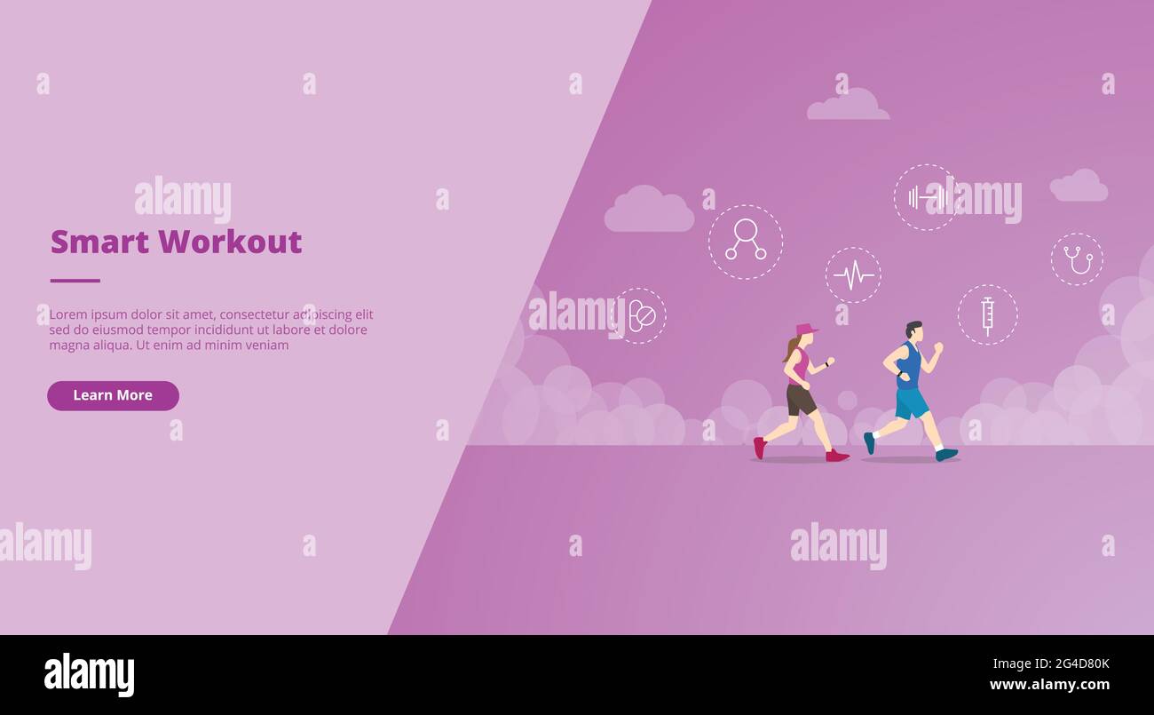 smart workout concept for website landing homepage template banner or ...