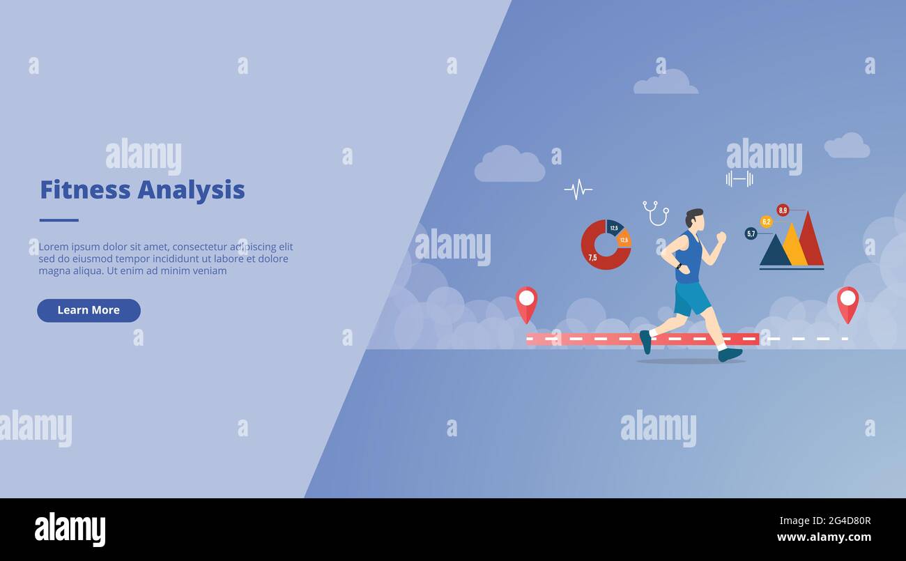 fitness analysis concept for website landing homepage template banner ...