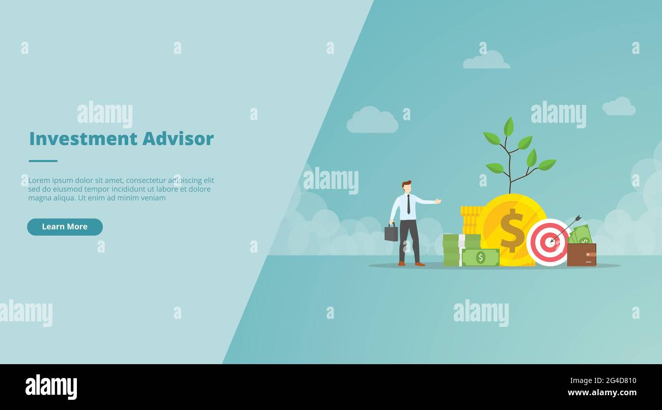 investment advisor concept for website landing homepage template banner ...