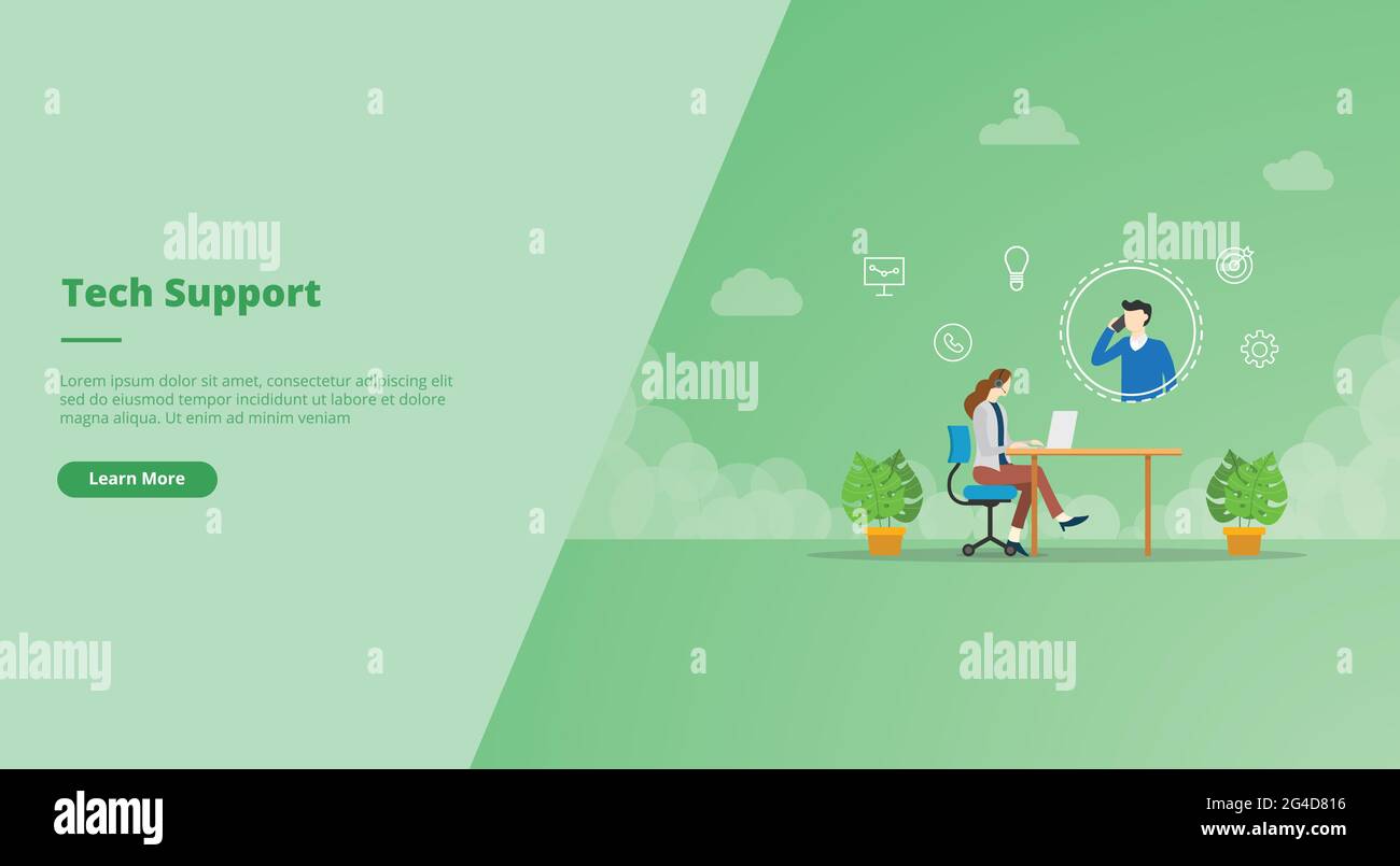 tech support concept for website landing homepage template banner or ...
