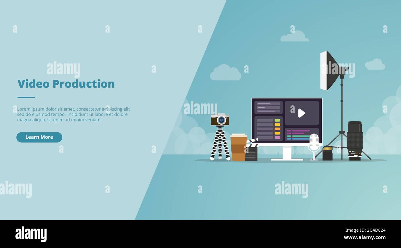 video production concept for website landing homepage template banner ...