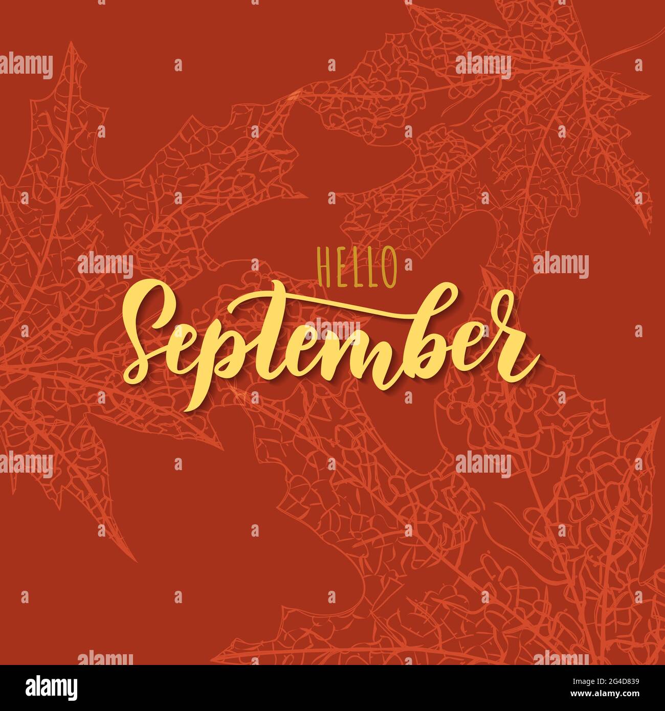 September text. Lettering typography. Vector illustration Stock Vector ...