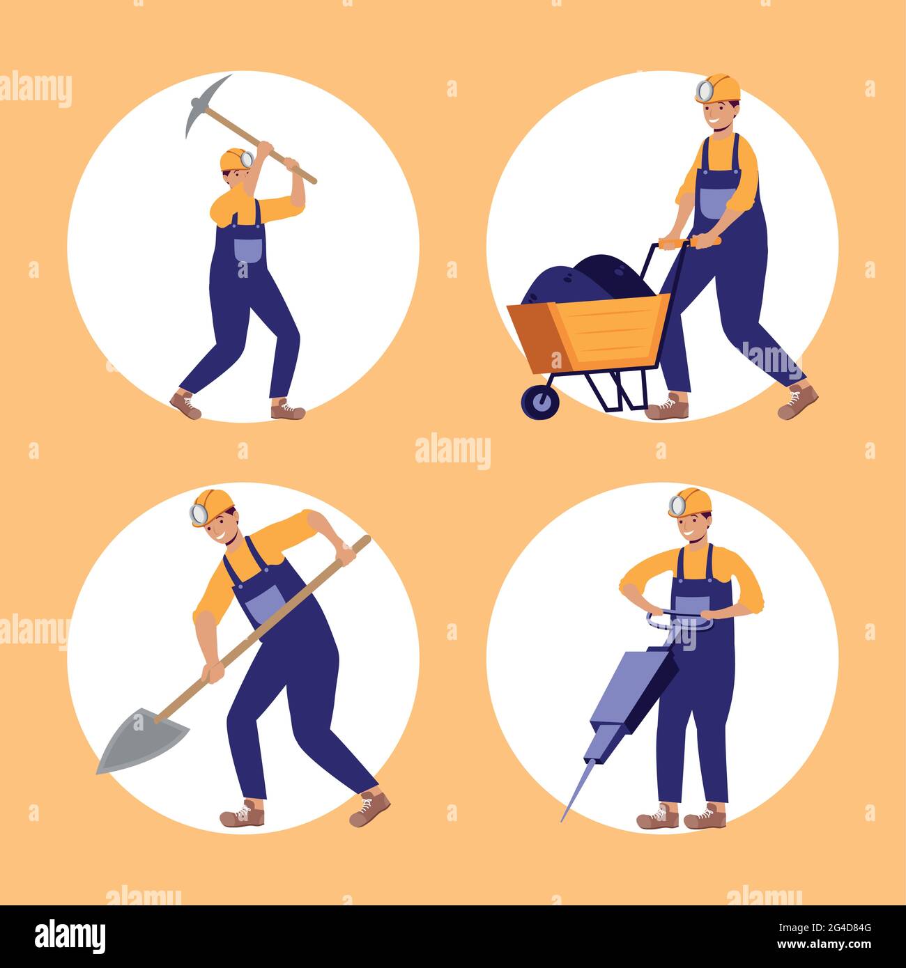 four miners characters mining industry Stock Vector Image & Art - Alamy