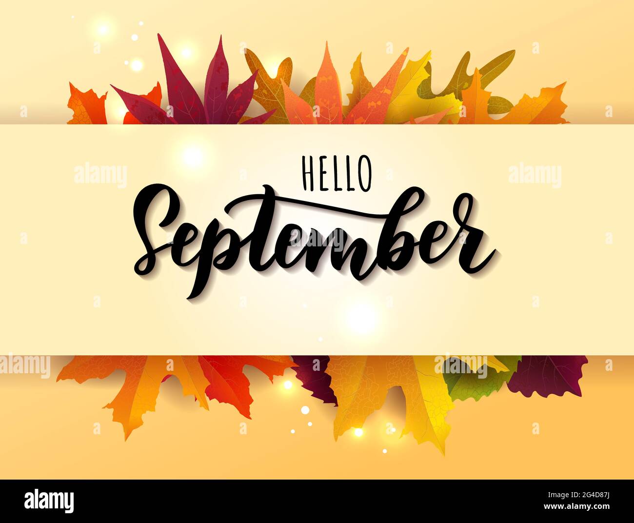 September text. Lettering typography. Vector illustration Stock Vector ...