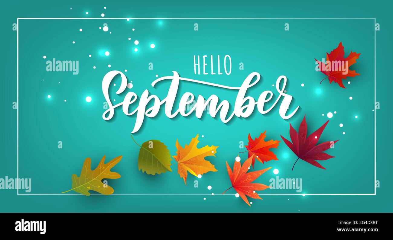 September text. Lettering typography. Vector illustration Stock Vector ...