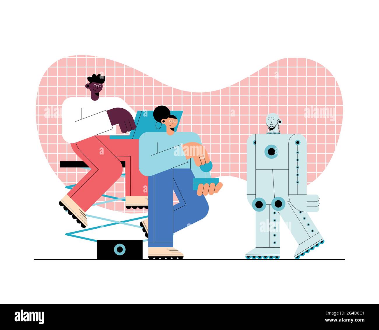 artificial intelligence users comic characters Stock Vector Image & Art ...