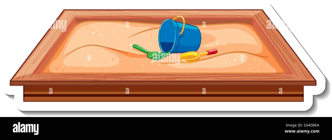 Sticker template with sandbox for playground isolated illustration ...
