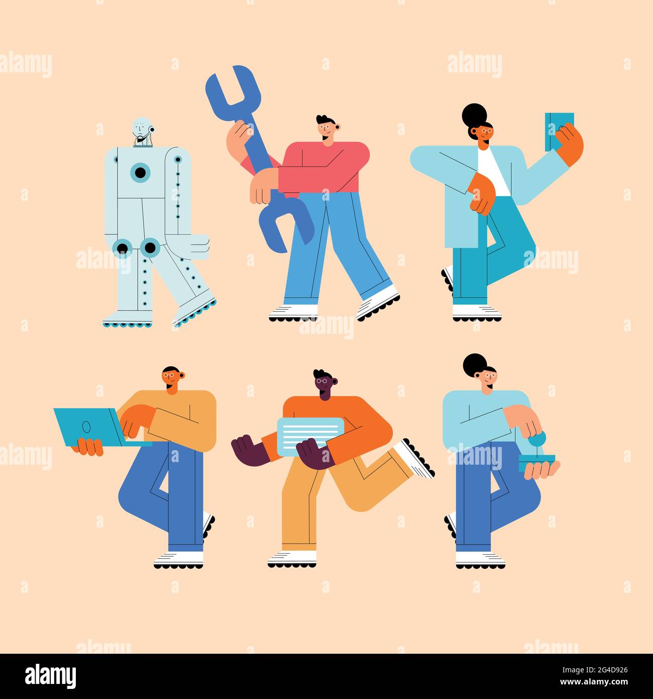 five artificial intelligence users characters Stock Vector Image & Art ...