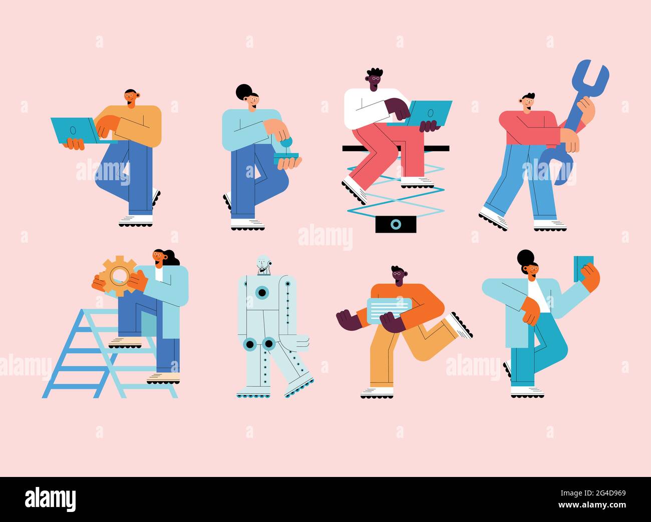 seven artificial intelligence users characters Stock Vector Image & Art ...