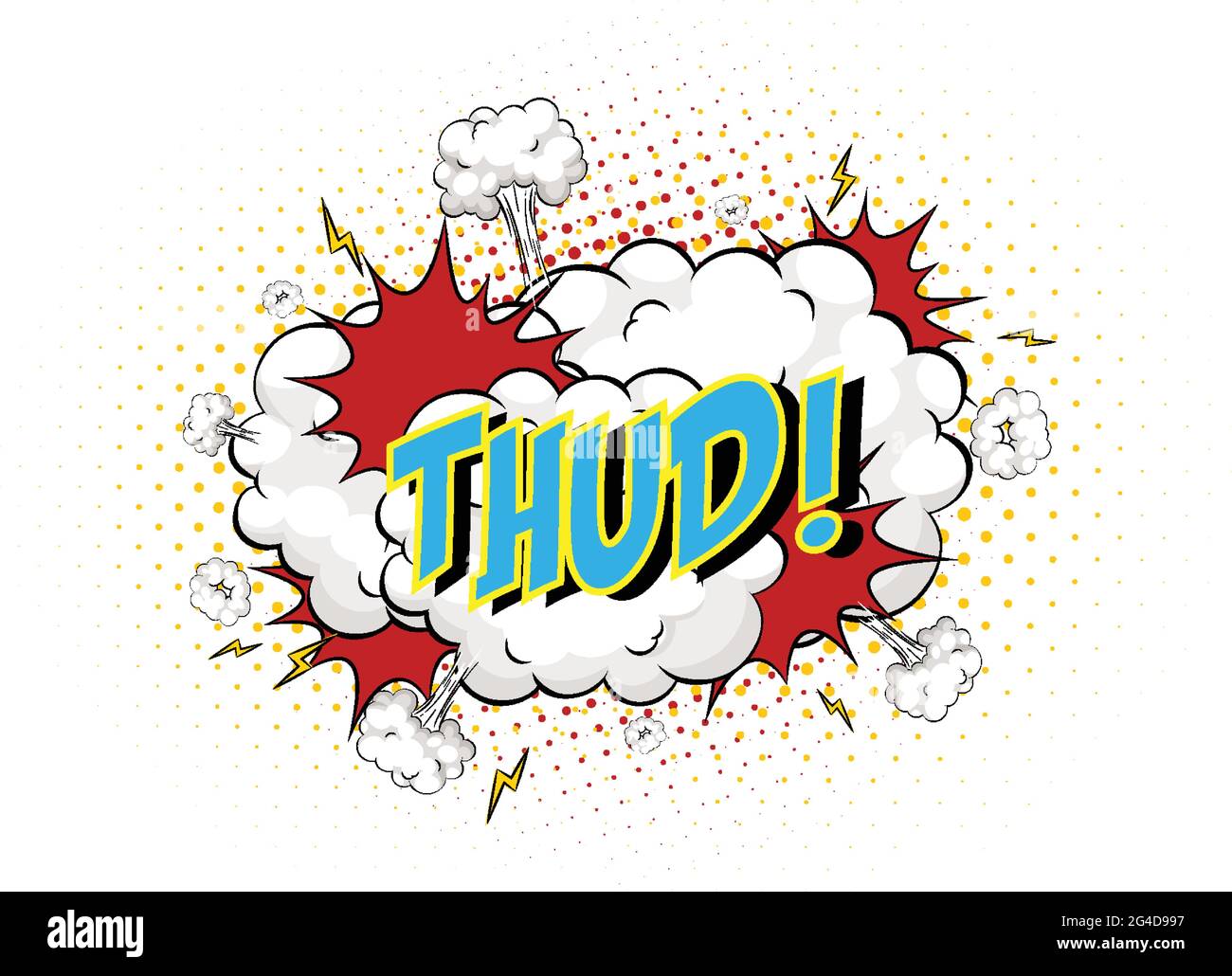 Word Thud on comic cloud explosion background illustration Stock Vector ...