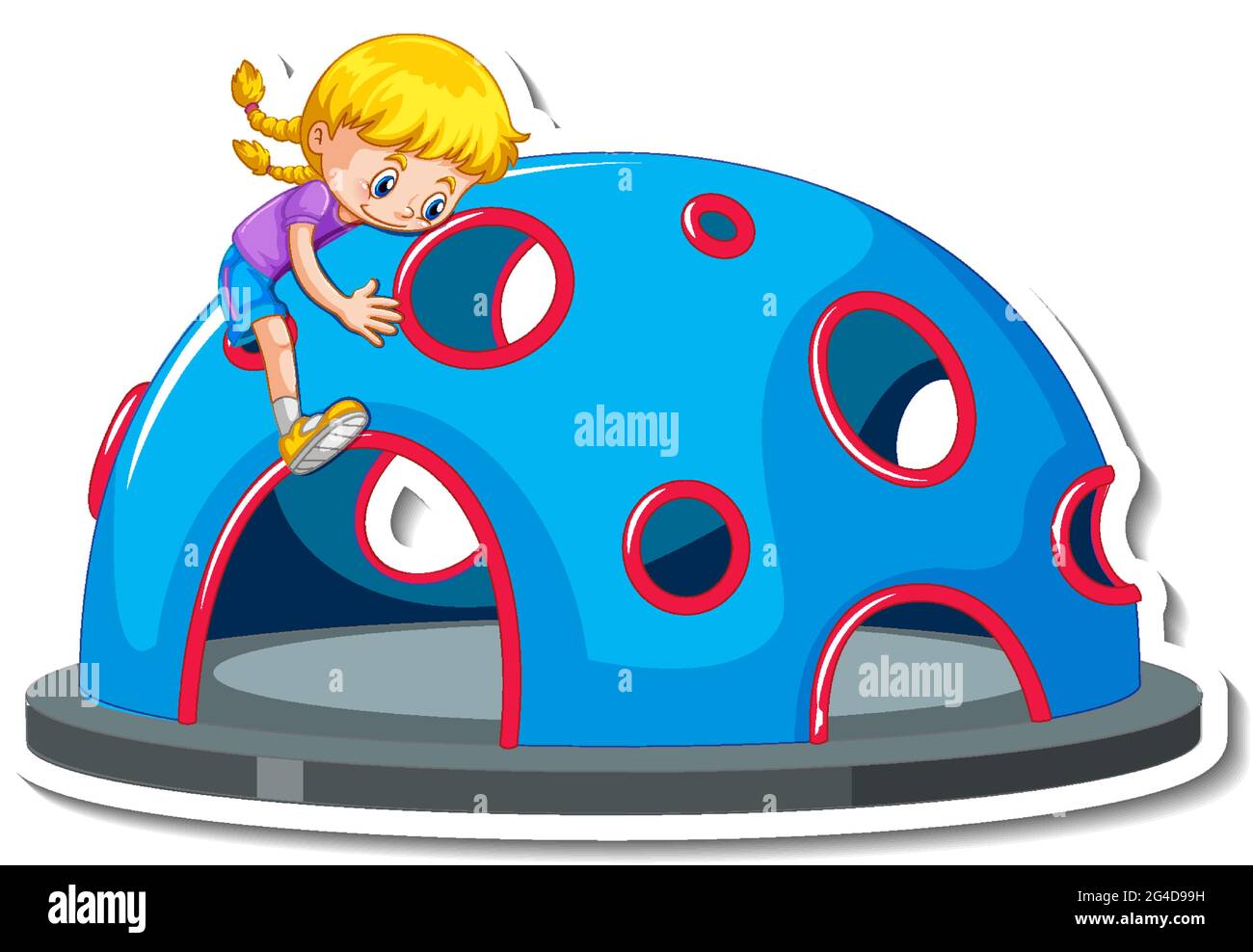 Sticker template with climbing playground equipment isolated ...