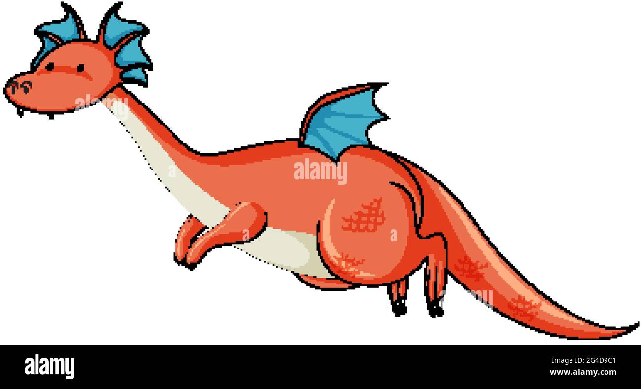 Cute dragon flying cartoon character isolated on white background ...