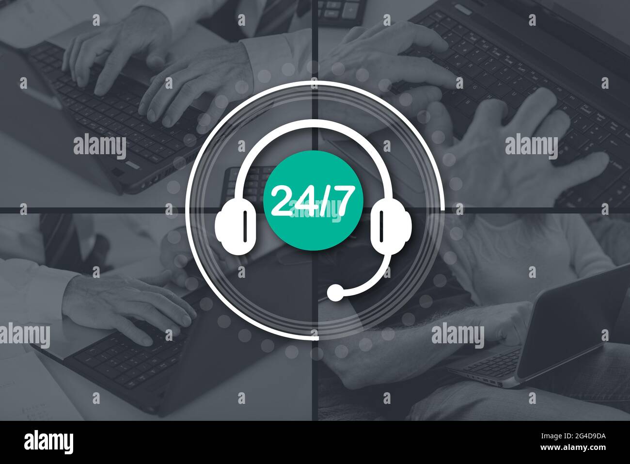 Support concept illustrated by pictures on background Stock Photo - Alamy