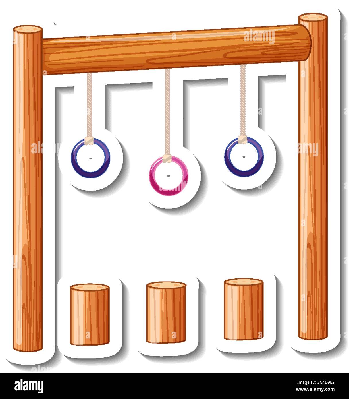 Sticker template with Still Rings for playground isolated illustration ...