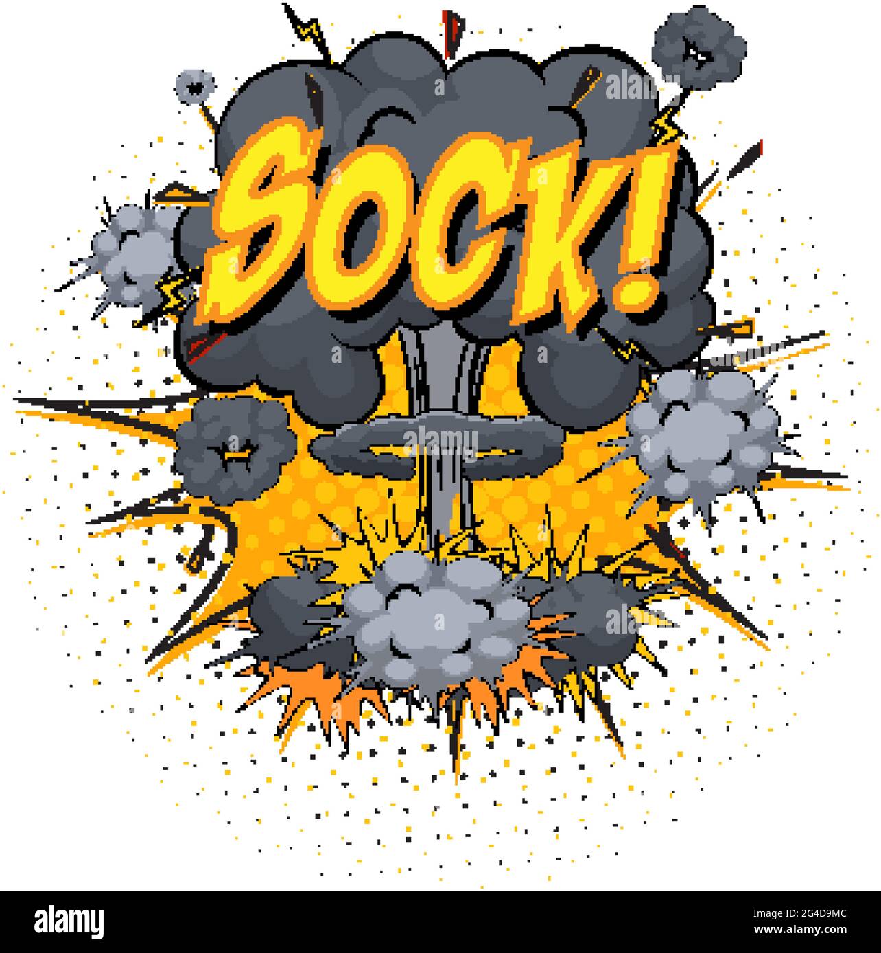 SOCK text on comic cloud explosion isolated on white background ...