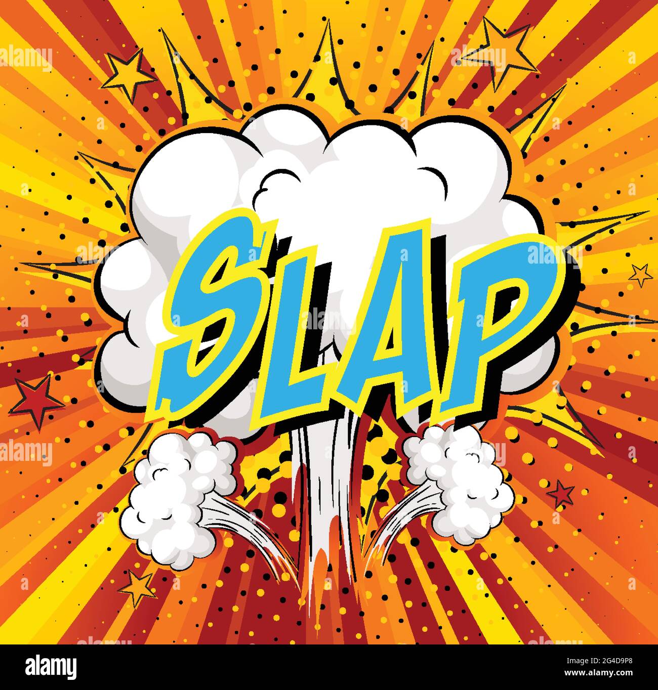 Word Slap on comic cloud explosion background illustration Stock Vector ...