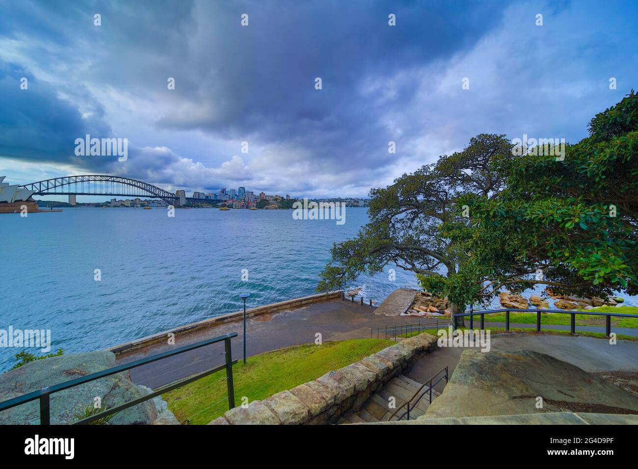 HDR photo of Sydney Harbour Australia turquoise blue colours of the bay ...