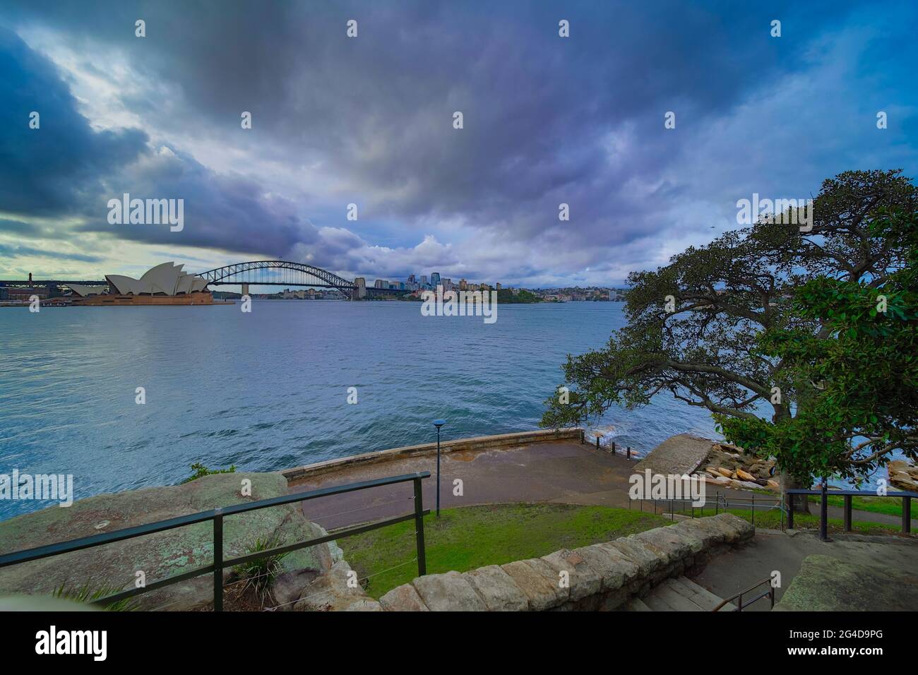 HDR photo of Sydney Harbour Australia turquoise blue colours of the bay ...