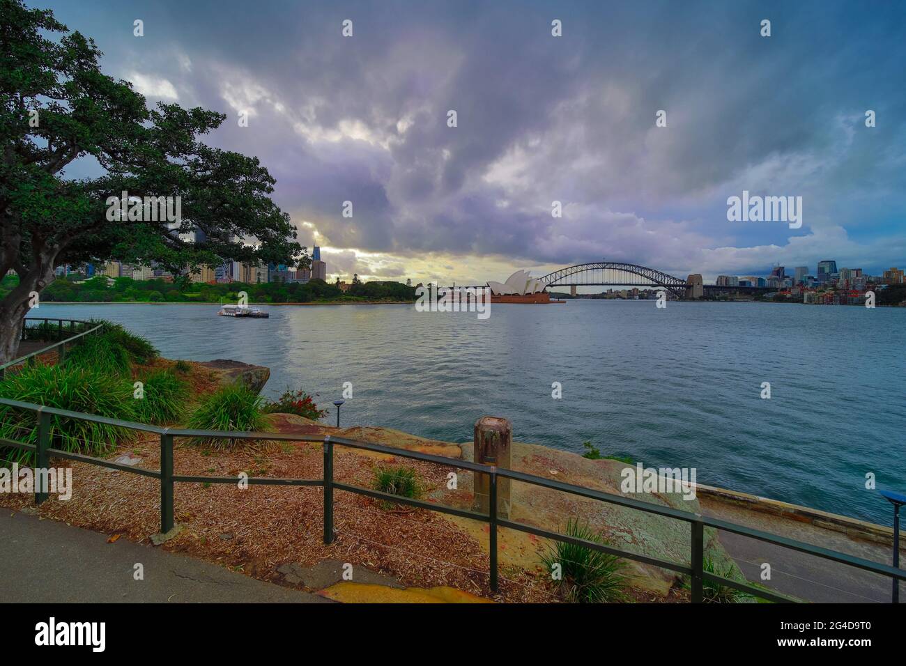 HDR photo of Sydney Harbour Australia turquoise blue colours of the bay ...