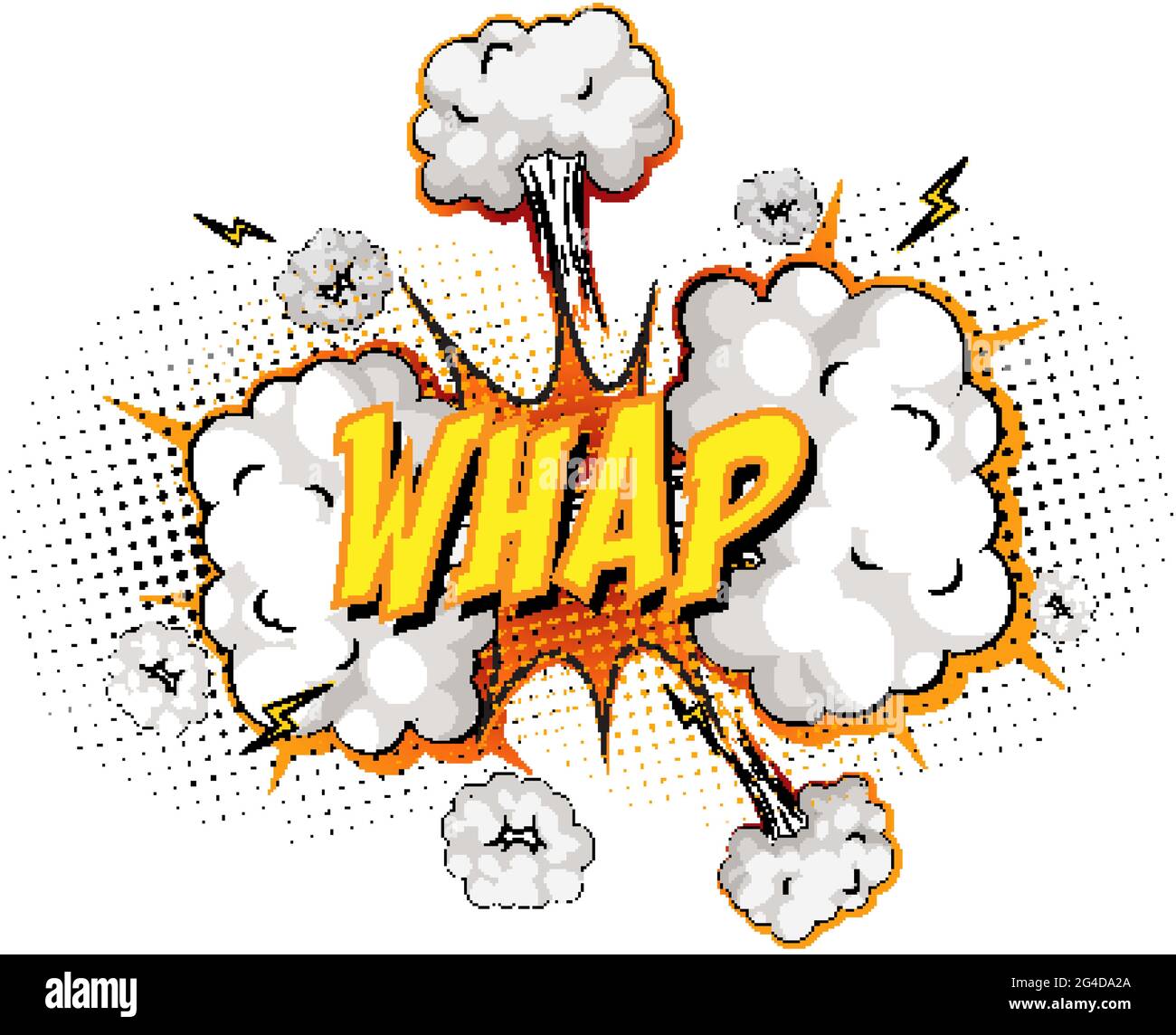 WHAP text on comic cloud explosion isolated on white background ...