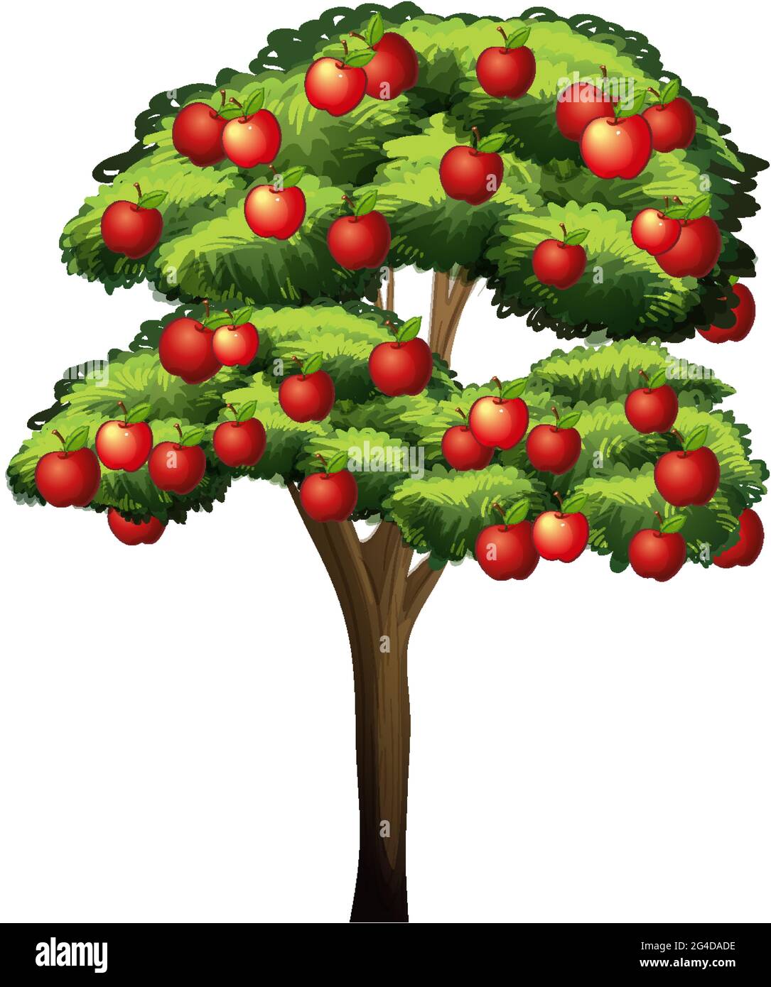 Apple tree isolated on white background illustration Stock Vector Image ...