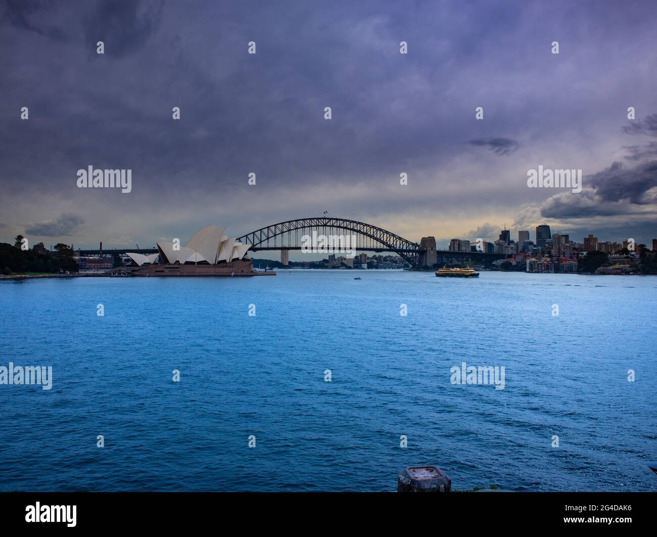 Panorama view of Sydney Harbour and City CBD Skyline of NSW Australia ...