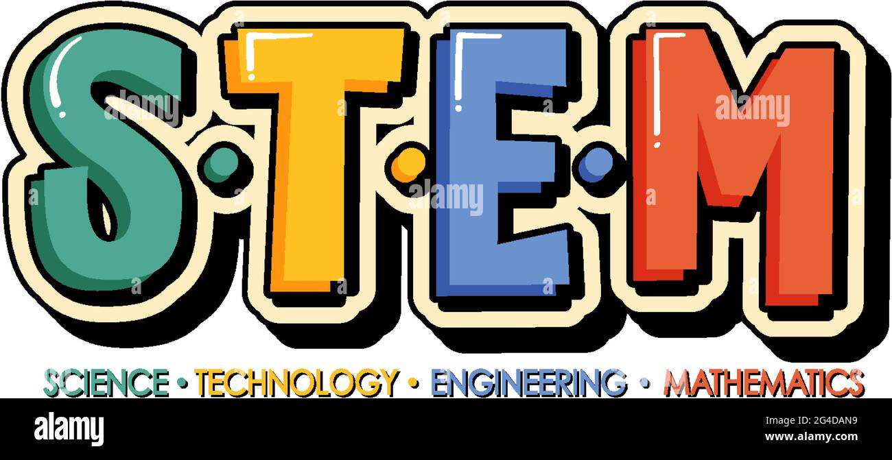 STEM education logo banner on white background illustration Stock ...