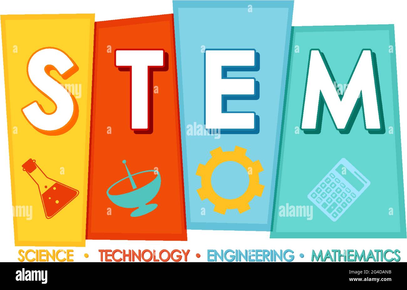 STEM education logo banner on white background illustration Stock ...