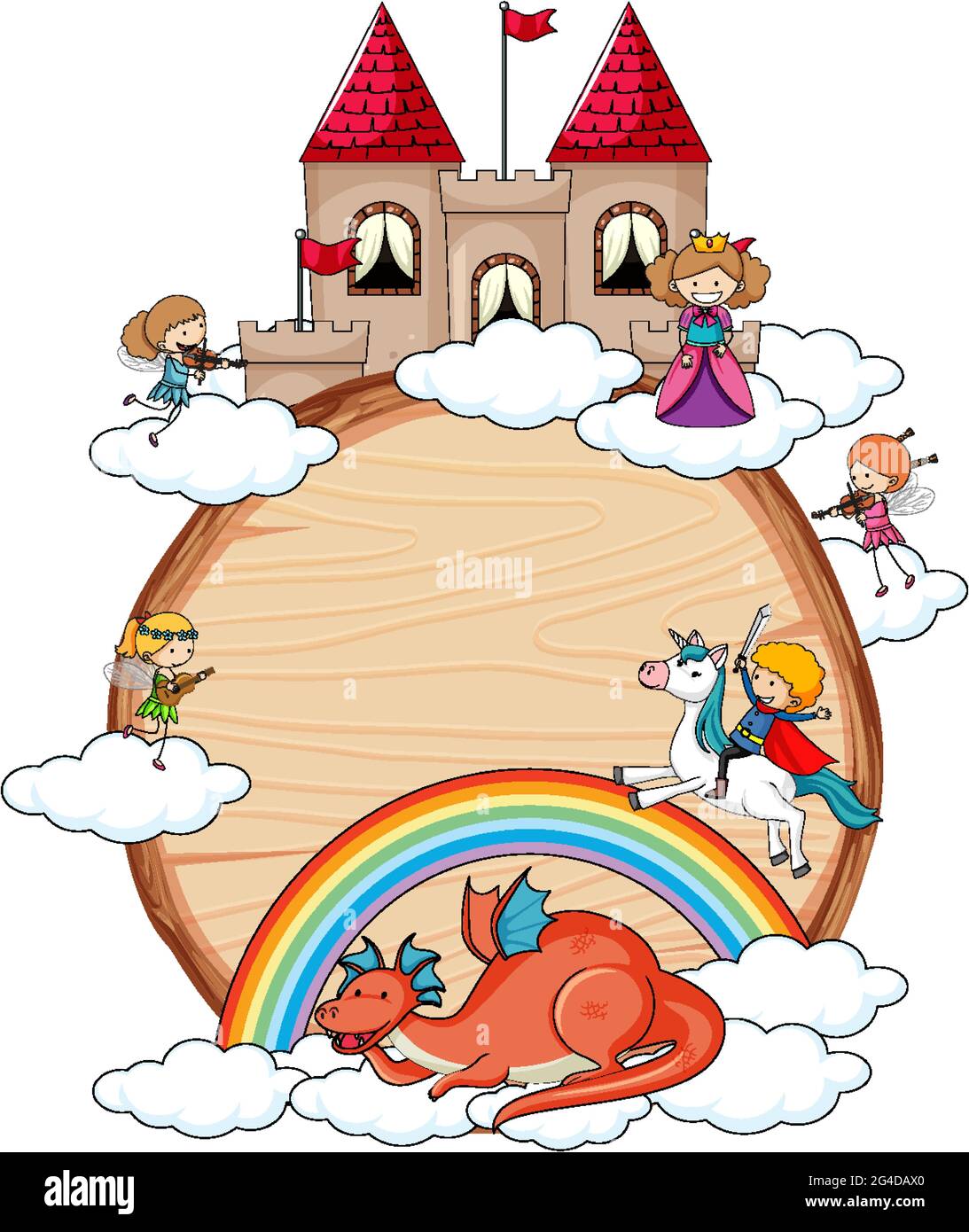 Fairy background template tree Cut Out Stock Images & Pictures - Alamy