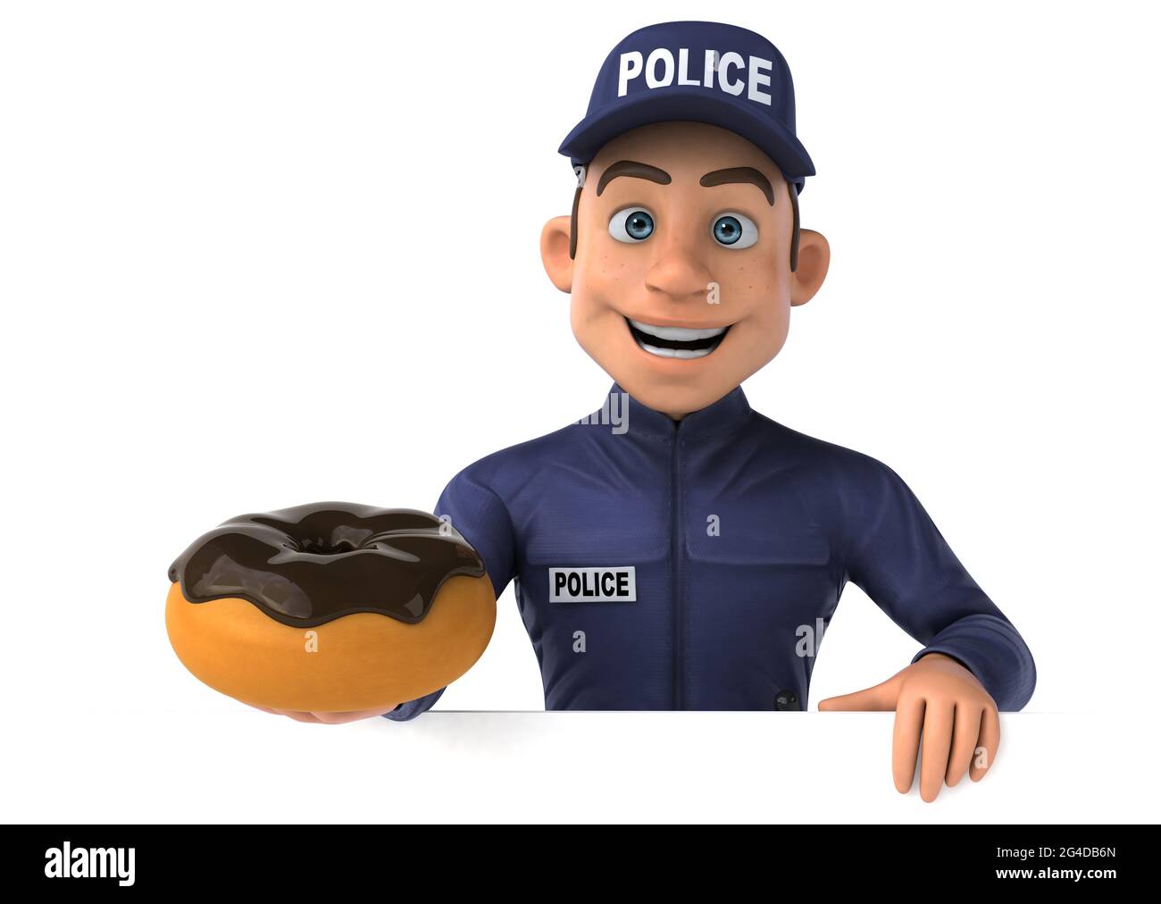 Fun 3D illustration of a cartoon Police Officer Stock Photo - Alamy