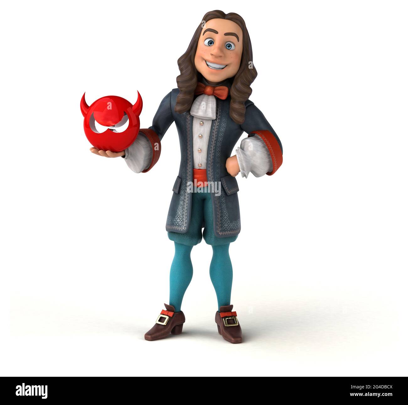 3D Illustration of a cartoon man in historical baroque costume Stock ...
