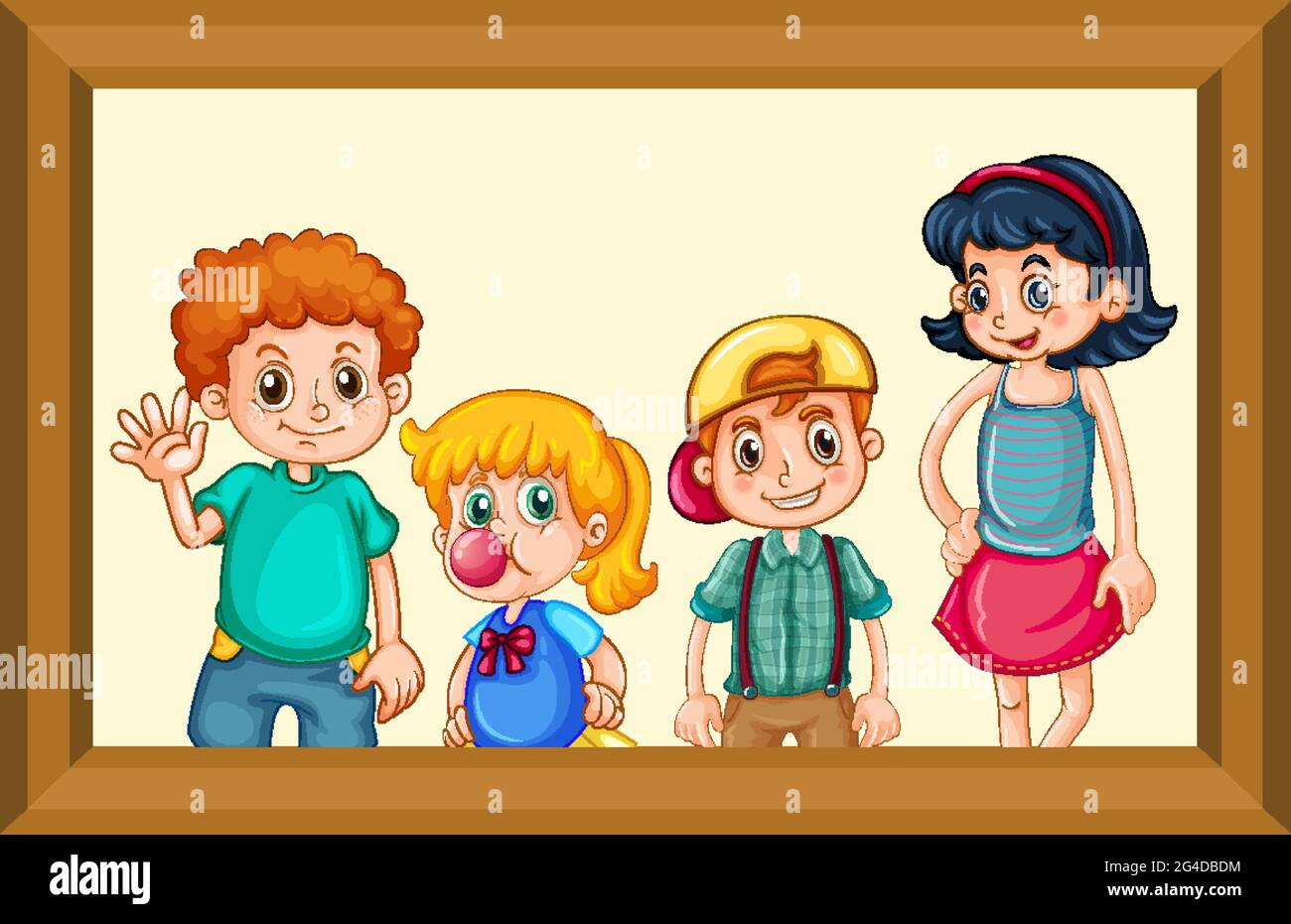 Best friends picture on wooden frame illustration Stock Vector Image ...